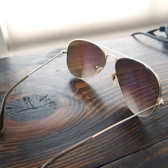Ray-Ban | Accessories | Vintage Ray Ban Aviator Sunglasses 584 Gold ...